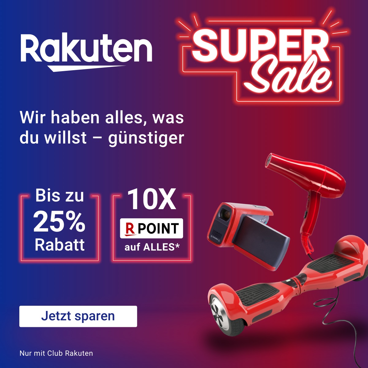 *SUPER* Rakuten Super Sale mit 25% Rabatt + bis zu 10-fache Superpunkte ...