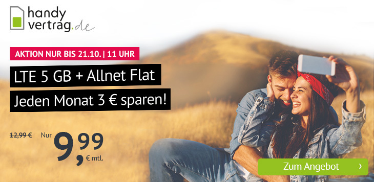 handyvertrag.de: LTE All 5 GB-Tarif für 9,99€/Monat | MonsterDealz.de