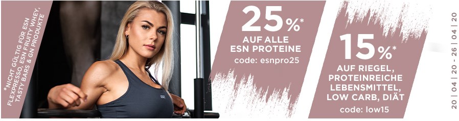 Fitmart: 25% auf ESN-Proteine + 15% auf Riegel | MonsterDealz.de