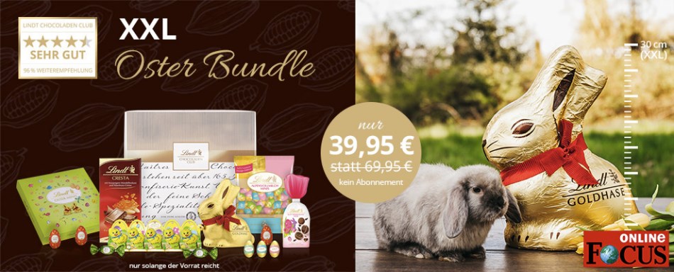 1 KG Lindt Goldhase + Oster Bundle für 39,95€ | MonsterDealz.de