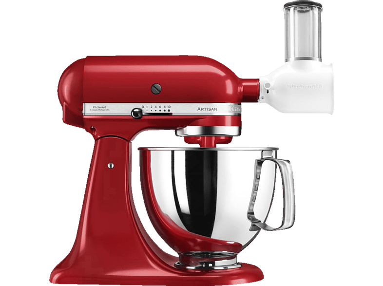 KitchenAid Artisan 5KSM125EER Küchenmaschine + 5KSMVSA Gemüseschneider ...