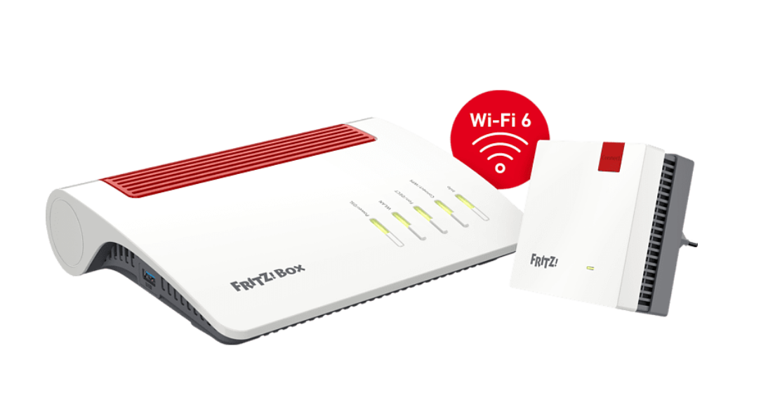 AVM FRITZ!Box 7590 AX + FRITZ!Repeater 1200 AX für 279€