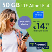 50GB LTE Allnet-Flat im o2-Netz für 14,99€/Monat| MonsterDealz.de