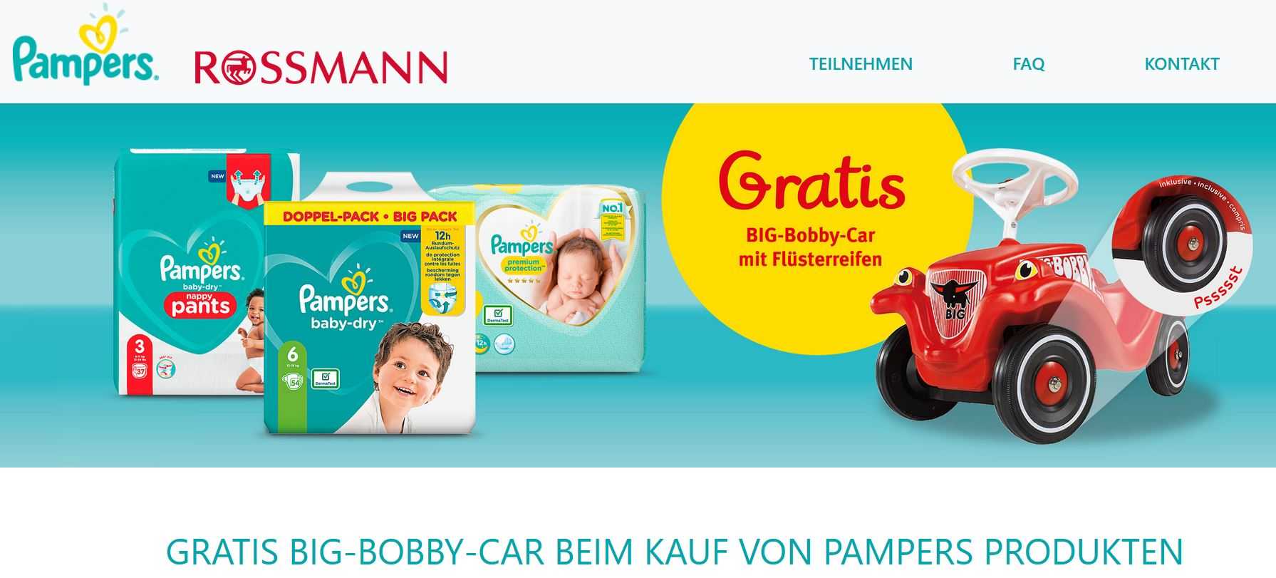 Gratis BIG-Bobby-Car beim Kauf von Pampers Produkten | MonsterDealz.de